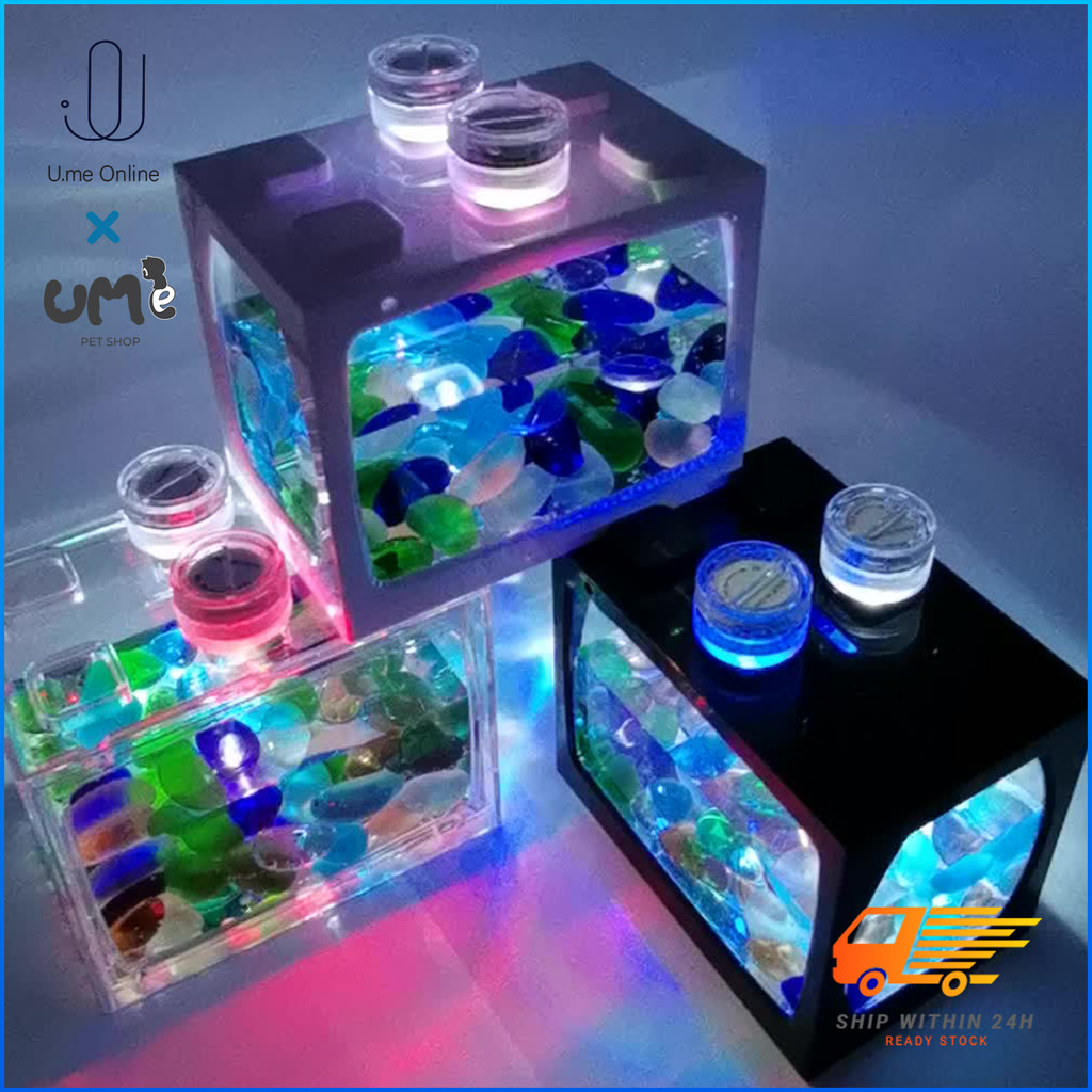 Ume Pet Fish Tank Brick & Block Aquarium Mini Desktop Fish Tank with ...