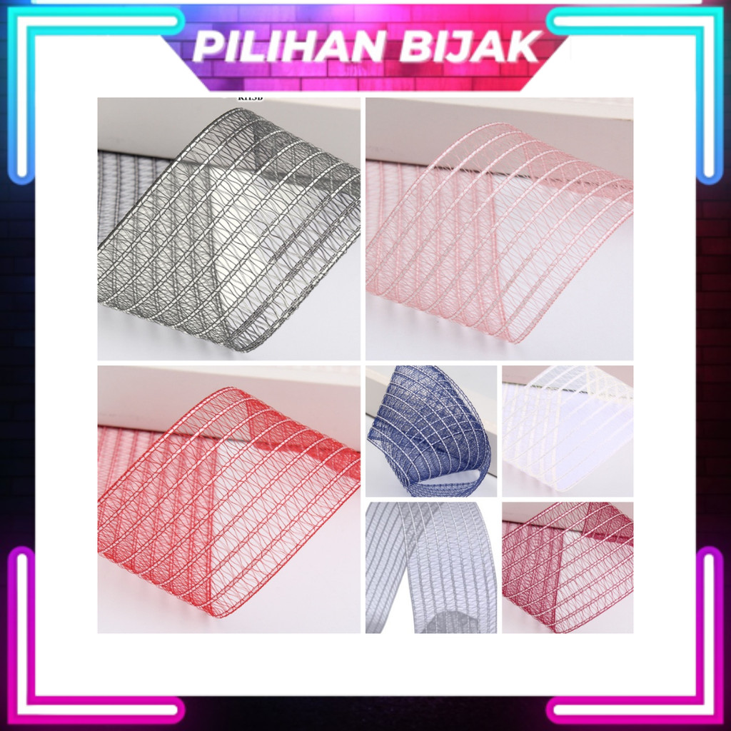 10yard White Striped Hollow Net Ribbon Grid Ribbon Flower Bouquet Gift ...