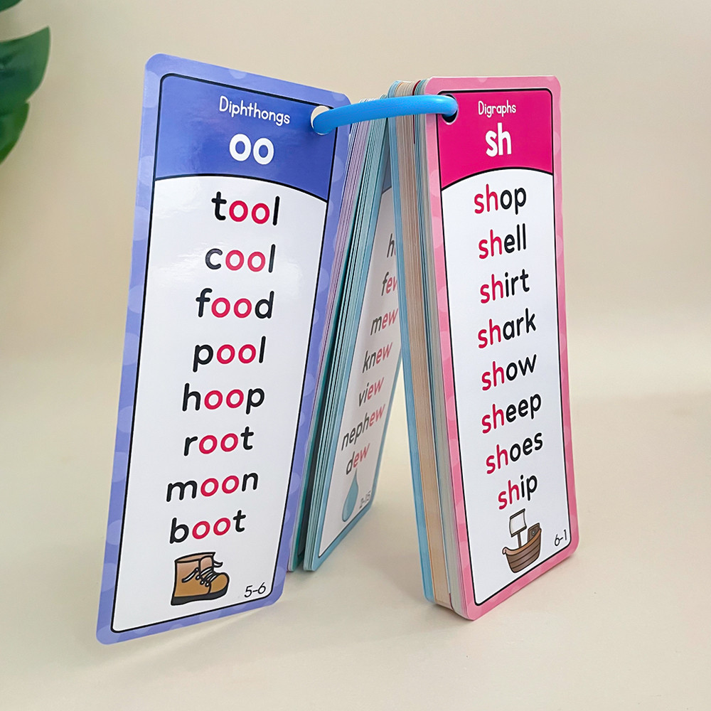 60 Cards Sight Words Phonics Flashcards Toddlers English Reading CVC ...