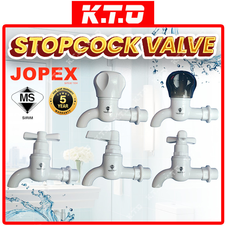 JOPEX 15mm PVC Bibcock Water Tap With Tri Round Tee Quarter-Turn Handle ...