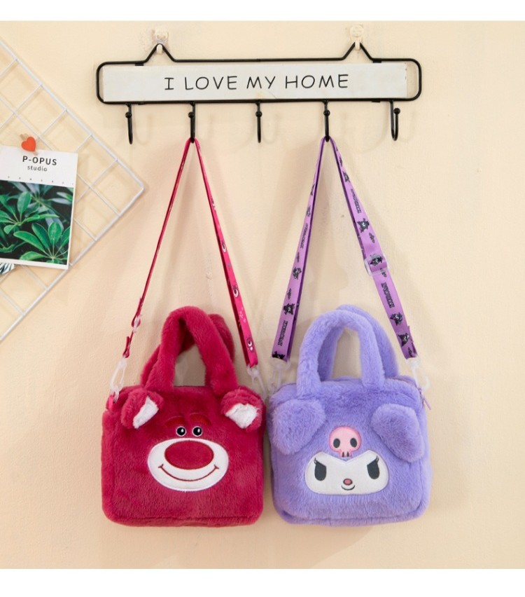 MINISO Sanrio Plush Bag Kawaii Kuromi Cinnamoroll Melody Cartoon Anime ...