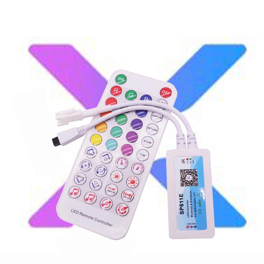 LED Controller SP611E Bluetooth Music App IR38 Keys for WS2811WS2812 ...