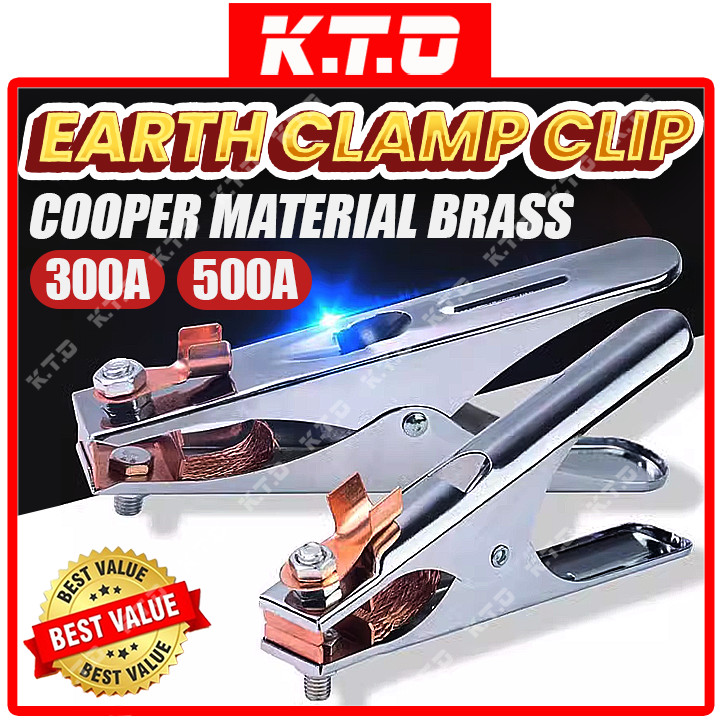 1 PCS 300A / 500A Ground Earth Clamp Clip Chrome-Plated Manual Welder ...