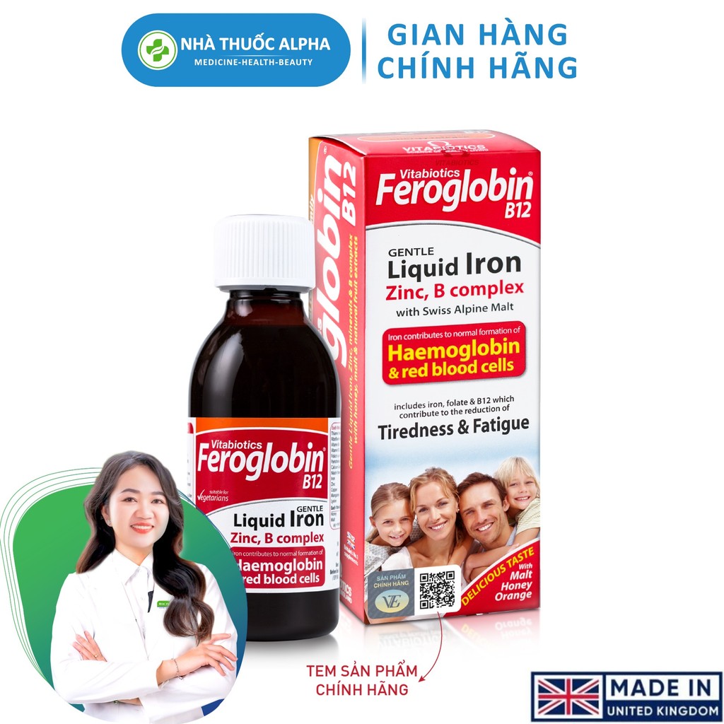 Vitabiotics Feroglobin B12 Liquid Syrup supports hematopoiesis 200ml ...