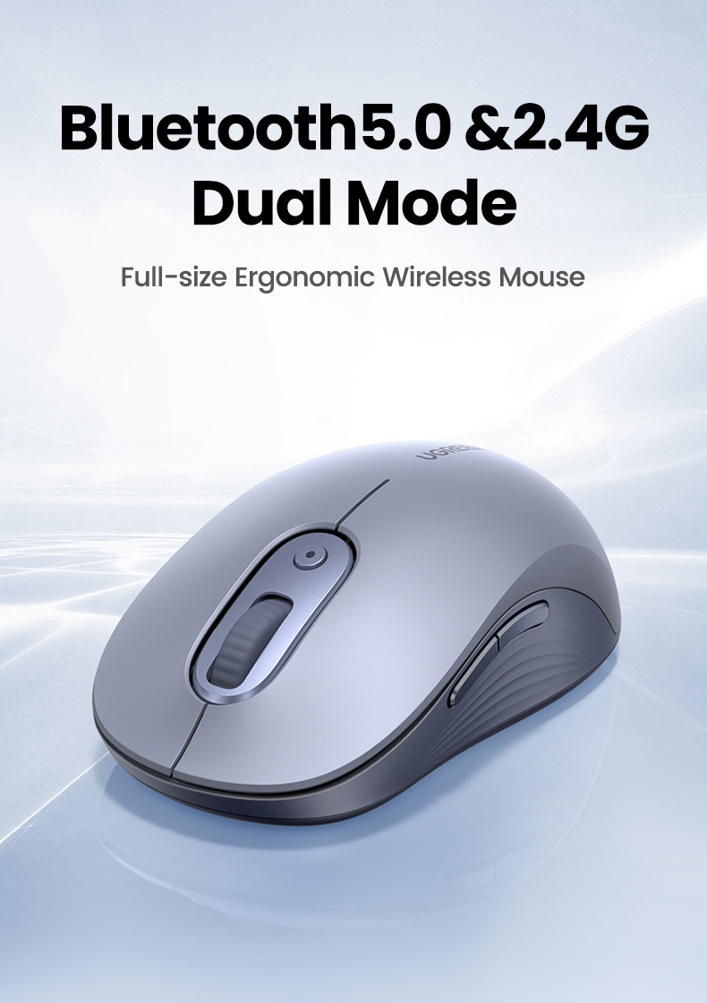 UGREEN Multi Mode Wireless Mouse 4 Level DPI Setting 4000 DPI Bluetooth Mouse USB Receiver PC ...