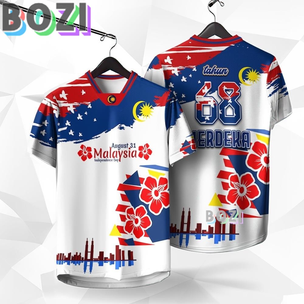 68th Bunga Raya Merdeka Men T-shirt August 31 Malaysia Independence Day ...