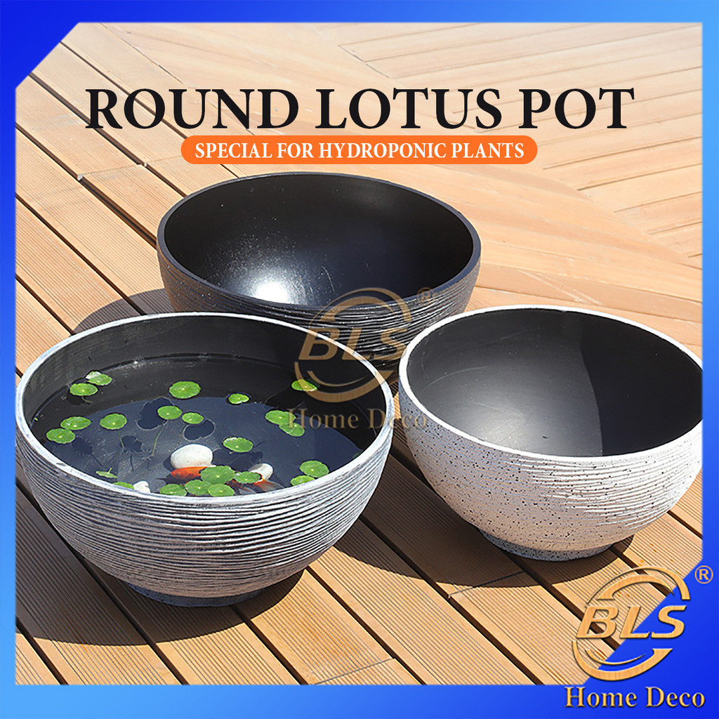 Round Lotus Pot Modern Water Lily Pot No Hole Plastic Pots Outdoor ...
