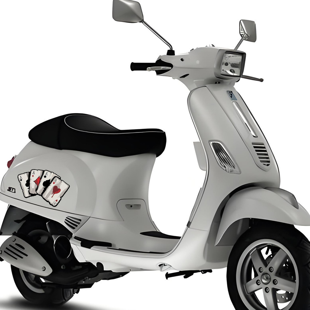JDM Poker Cards Reflective Motocycle Scooter Body Window Decal Helmet ...