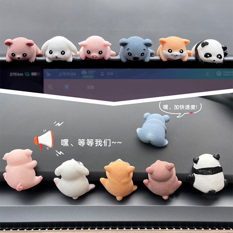 Cute Monitor Small Animal Ornaments Cartoon Lie-prone Car Interior ...