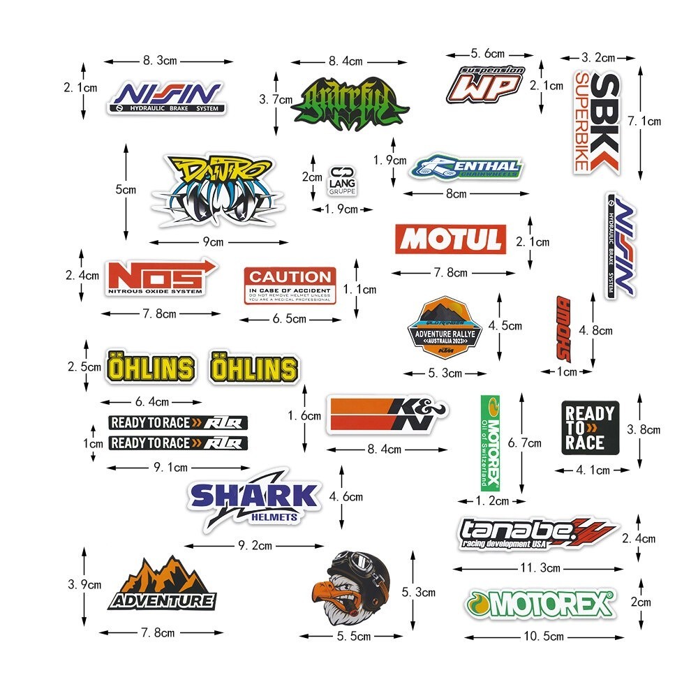 Racing Sponsor Logo Motorcycle Sticker Decor Motor Bike Scooter Body ...