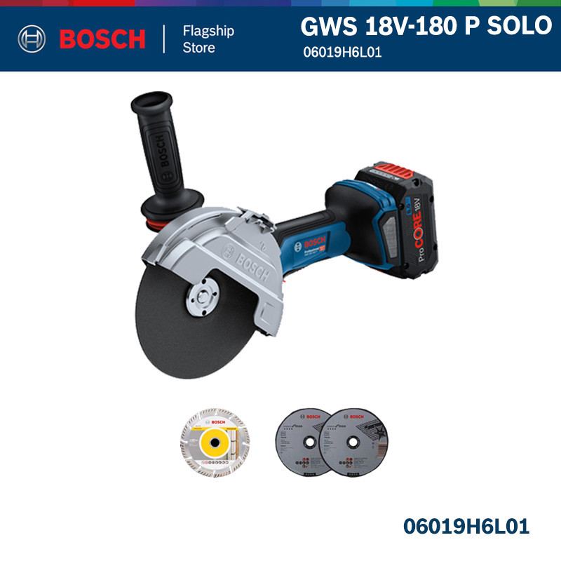 BOSCH GWS 18V-180 P Cordless Angle Grinder Biturbo - 06019H6L01 | Shopee Malaysia
