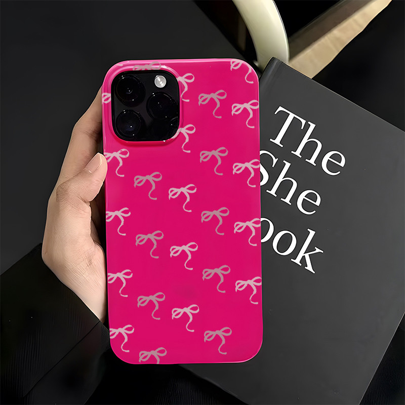 Soft Cute Rose Pink Bowknots Case Compatible for IPhone 16 15 14 12 13 ...