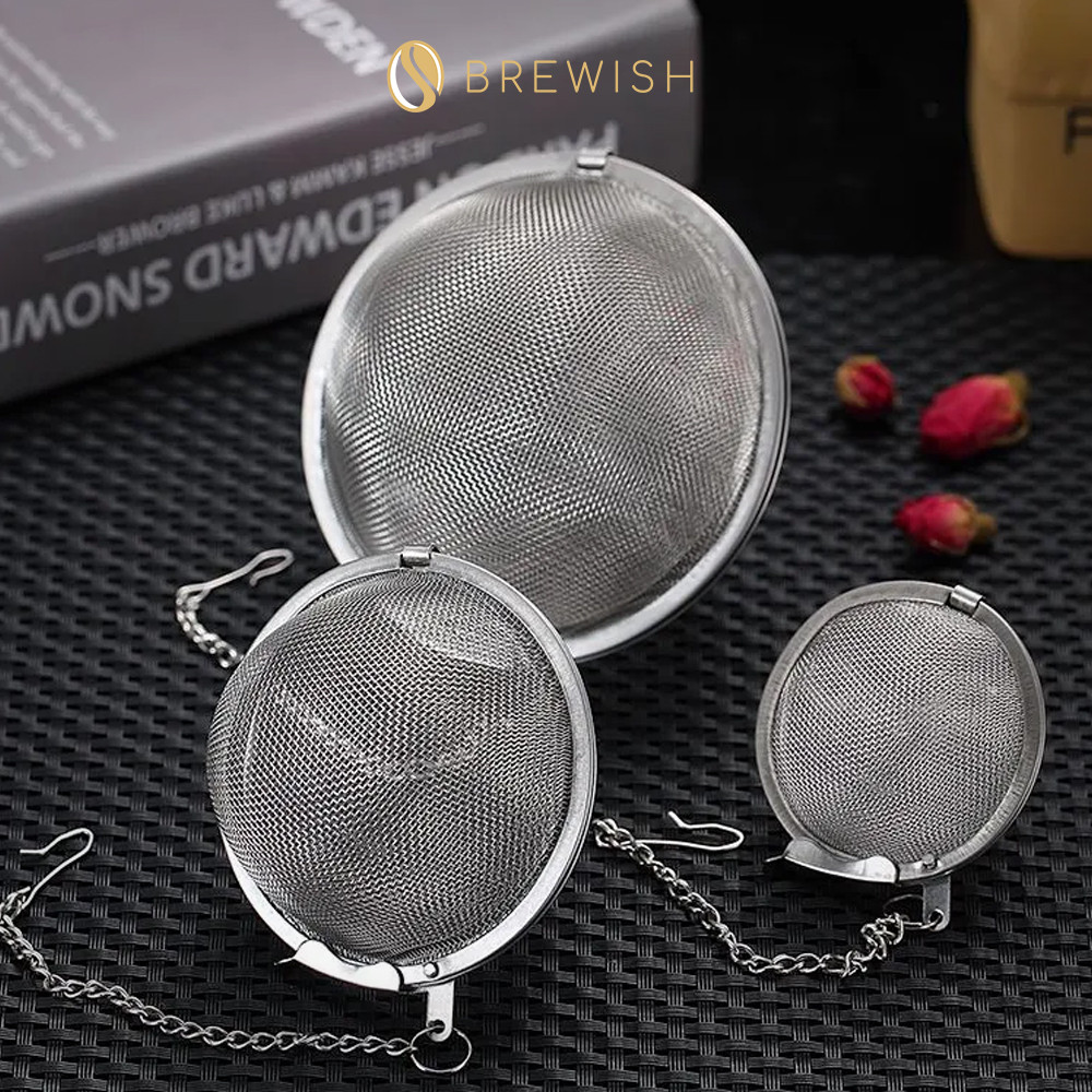 BREWISH 5/7/9CM Stainless Steel Tea Infuser Ball With Chain Hook Leaf ...