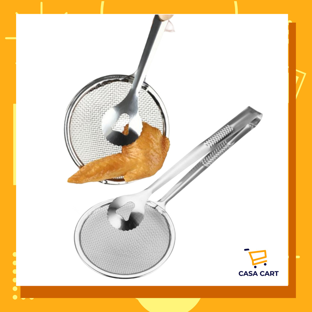 CASA CART Penyaring Makanan Goreng Dapur Tong Klip Penyaring Minyak ...