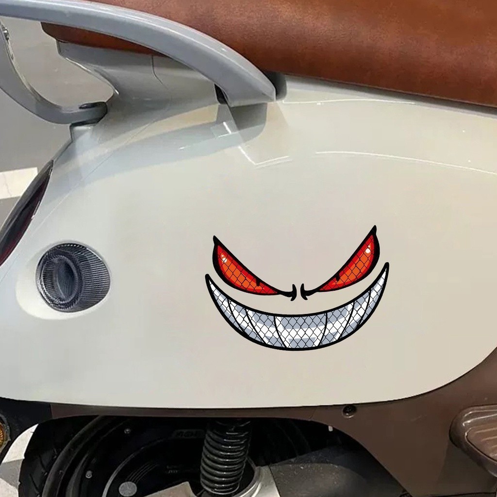 For Honda EX5 WAVE YAMAHA MT07 MT09 LC135 Reflective Demon Eyes Sticker ...