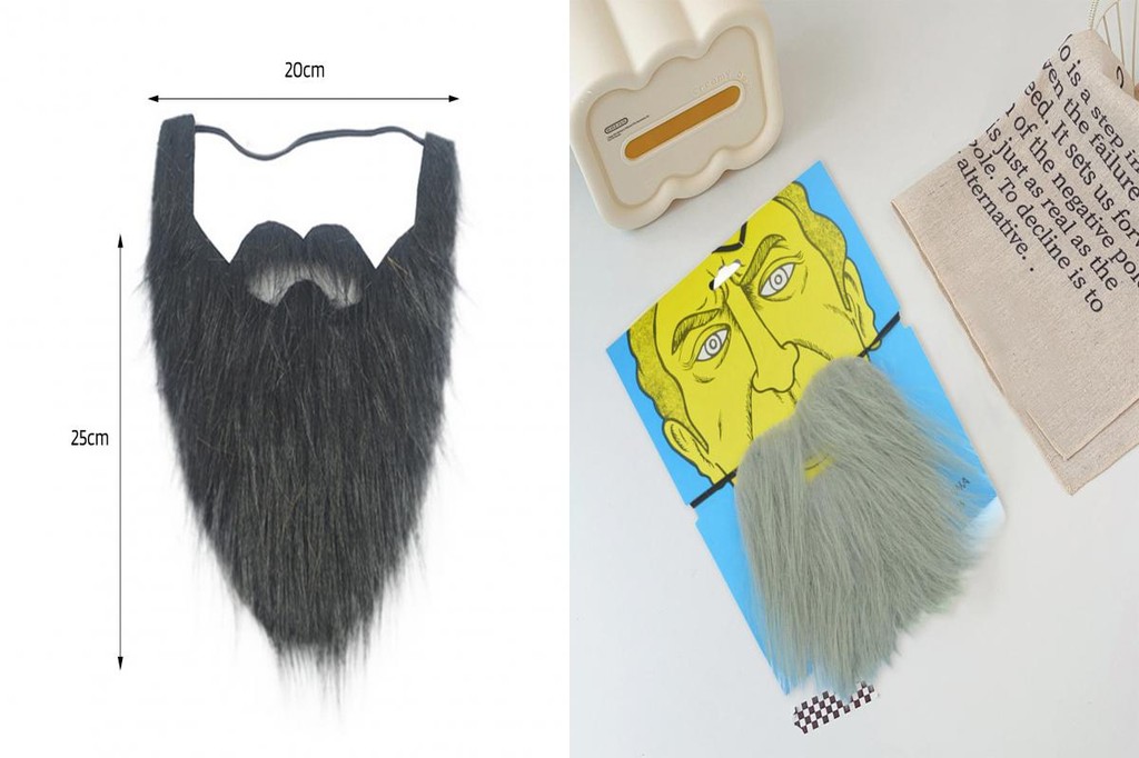 LK Performance Fake Beard Cosplay Beard Accessory Long Fluff Beards ...