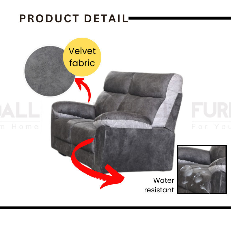 Furnimall Premium Quality 1+2+3 Seater Velvet Fabric Sofa Set Luxury ...