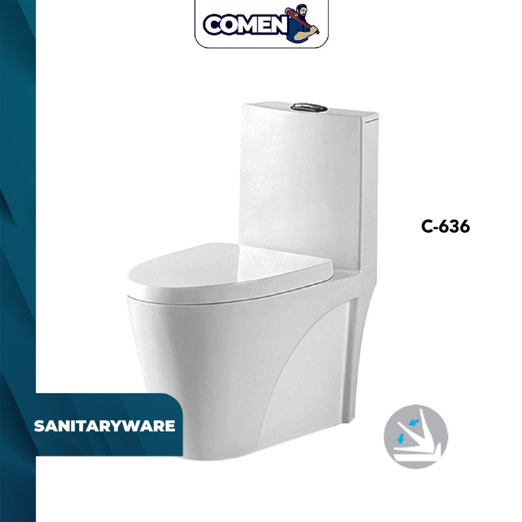 ZELLA C-636 Washdown Water Closet S-Trap 250MM One Piece Toilet Bowl ...