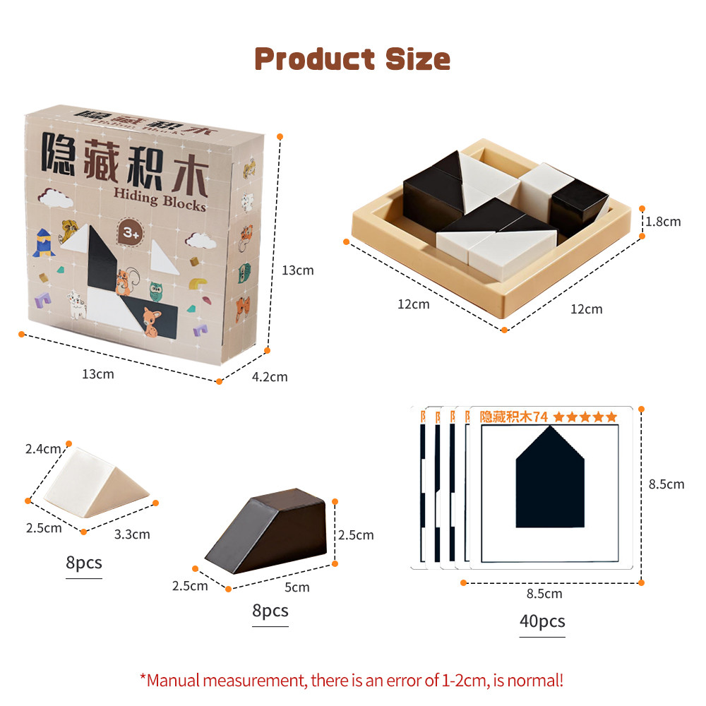LAKOE 3D Shape Puzzle for Kids Hidding Blocks Toys Invisible Building ...