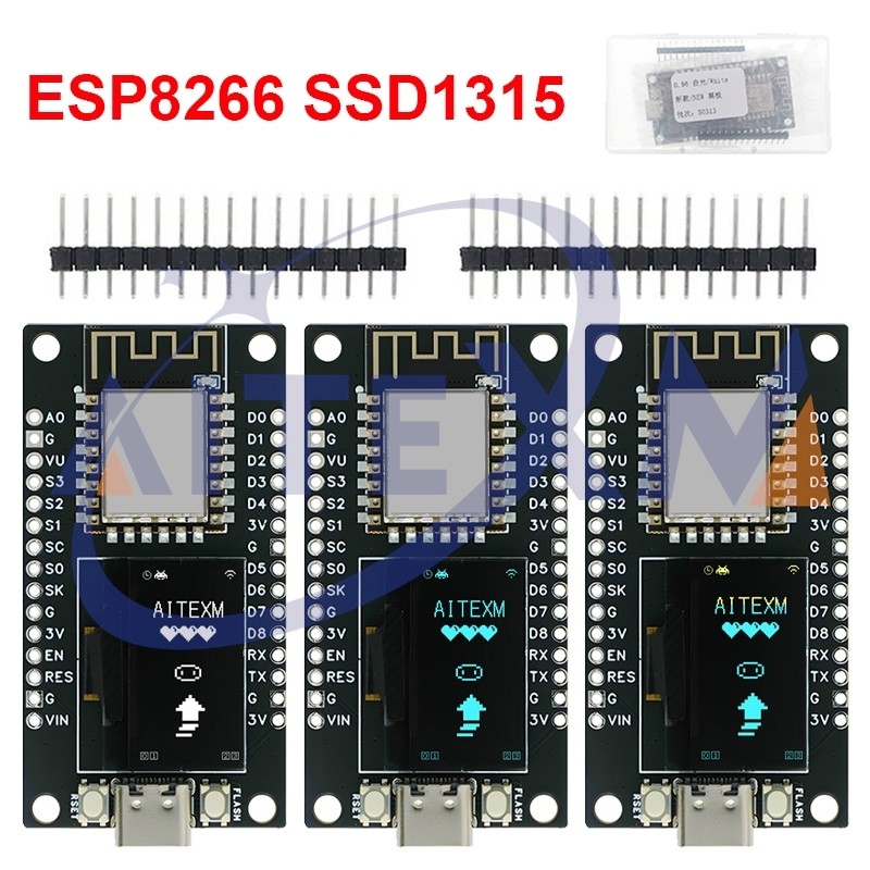 ESP8266 Development Board SSD1315 0.96 inch OLED Display CH340G ESP-12F WiFi Module TYPE-C USB ...