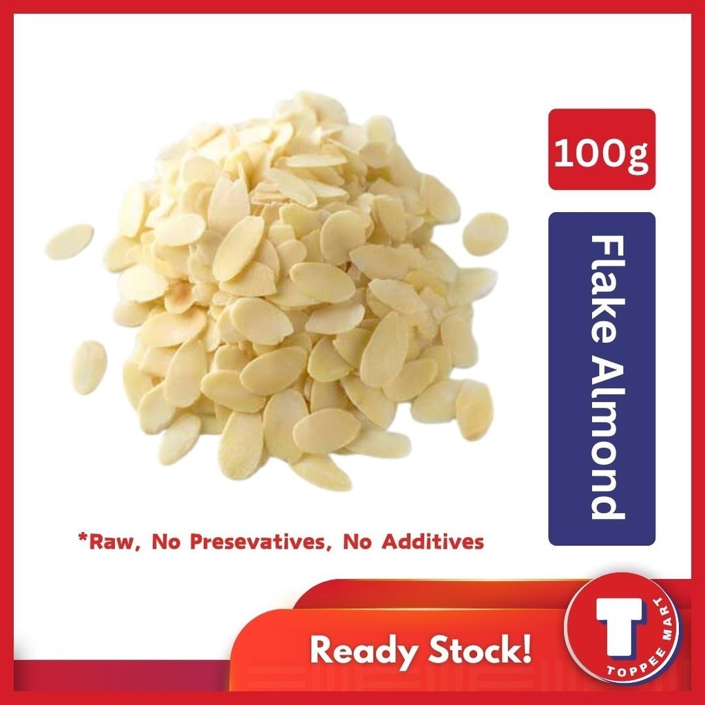 Raw Flakes Almond / Almond Slice / Badam Keping / 杏仁片 - 100g | Shopee ...