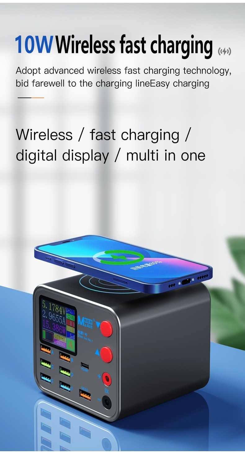 MaAnt Multi-function 8-port Charger LCD Digital Display Speed Short ...