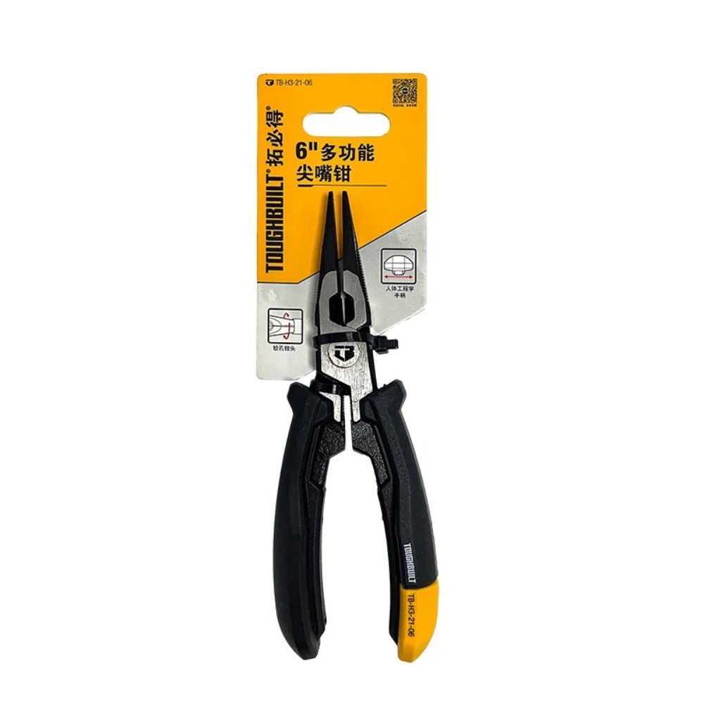 TOUGHBUILT TB-H3-21-06 6"Multi-Purpose Pointed Nose Pliers Hand Tools ...