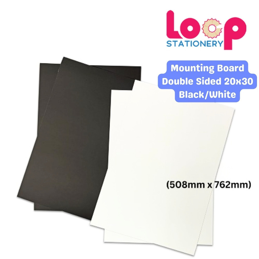 Double Sided Mounting Board Black Or White Size A2+ 20"x30" | Shopee ...