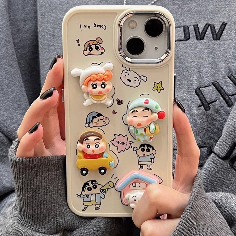 Cartoon 3D Crayon Shin-chan Phone Case Compatible for iPhone 15 Pro Max ...