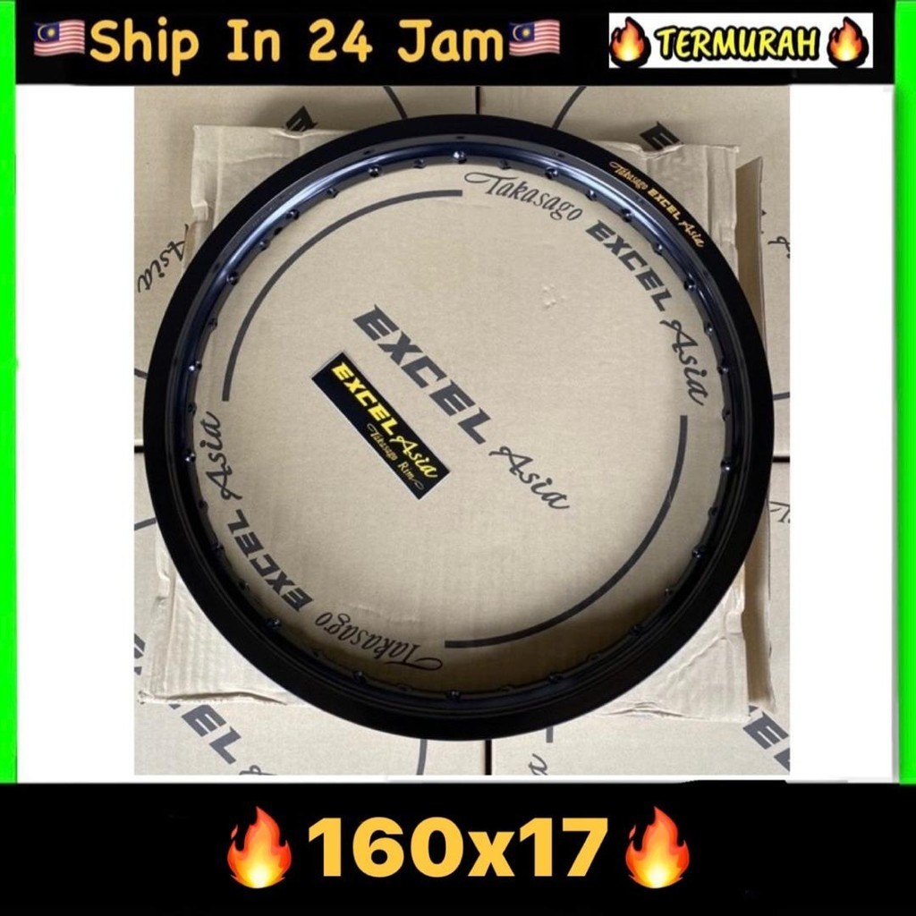 Takasago Excel Rim Asia 1.60 X 17 Black (1pcs) | Shopee Malaysia