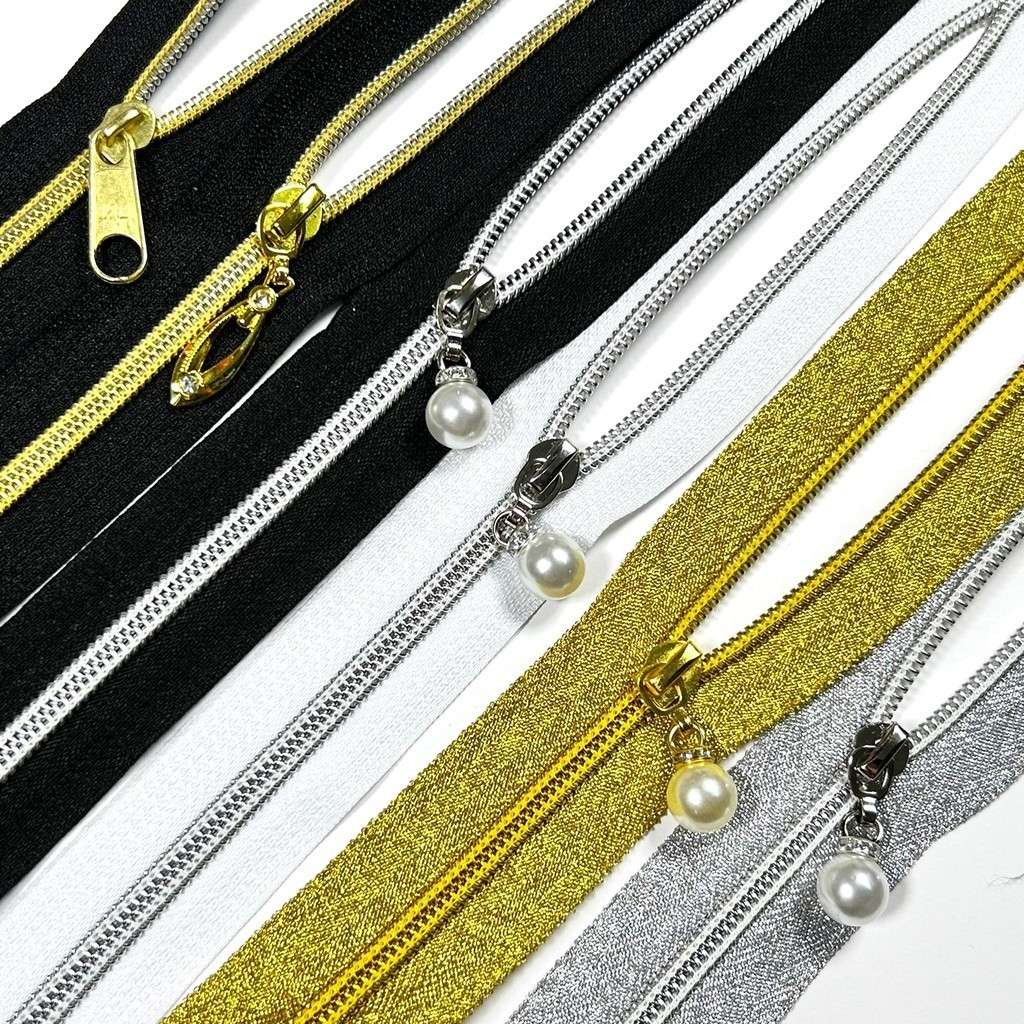 #5 Zip Potong Nylon Gigi Berwarna Metallic / Zip Kusyen / Zip Meter ...