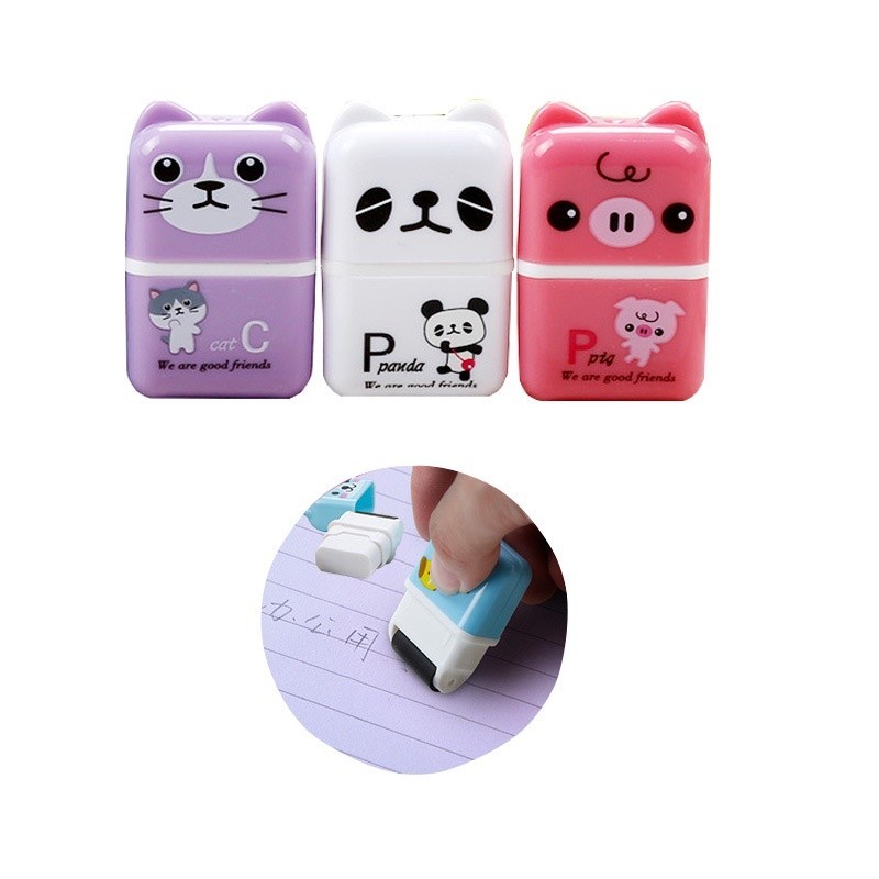 TOP Cute Cartoon Roller Colorful Rectangle Eraser Pencil Rubber Erasers ...