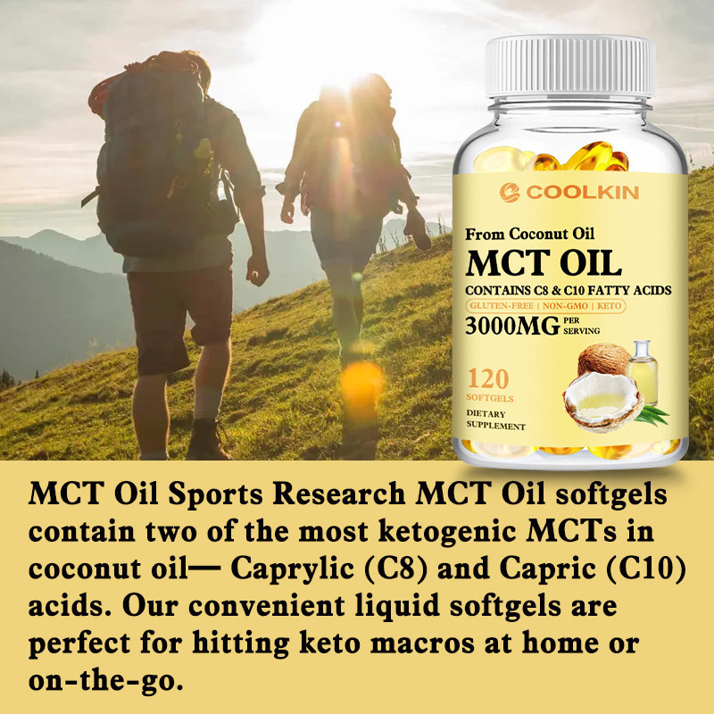 Coolkin MCT OIL Capsules 3000mg - Weight Loss, Digestive Support, Brain ...