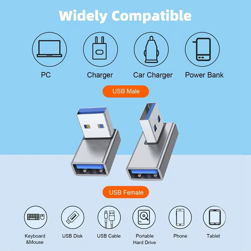 USB 3.0 Adapter 90 Degree Left Right Up Down Angled USB 3.0 A Male To ...