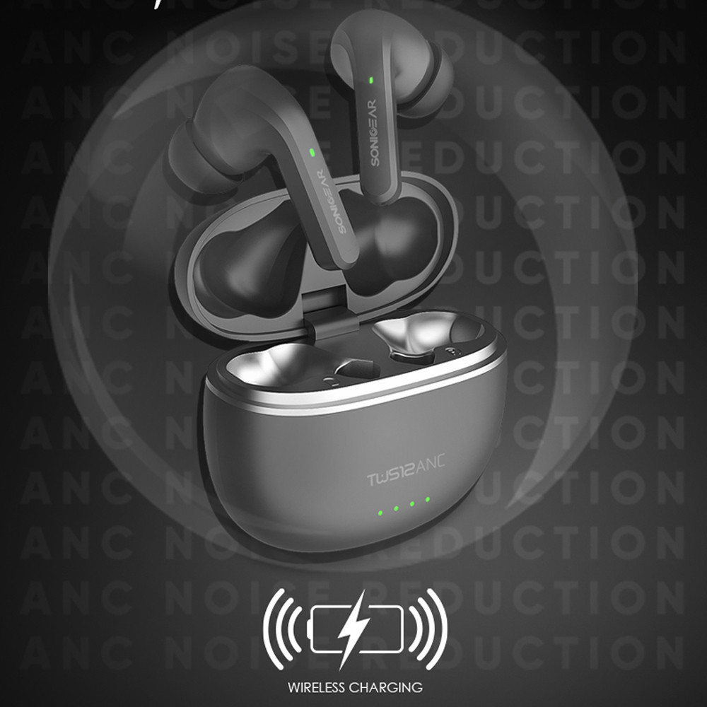 SonicGear TWS 12 ANC ENC Bluetooth 5.3 Wireless Earbuds | 36 Hour Playtime | Wireless Charging ...
