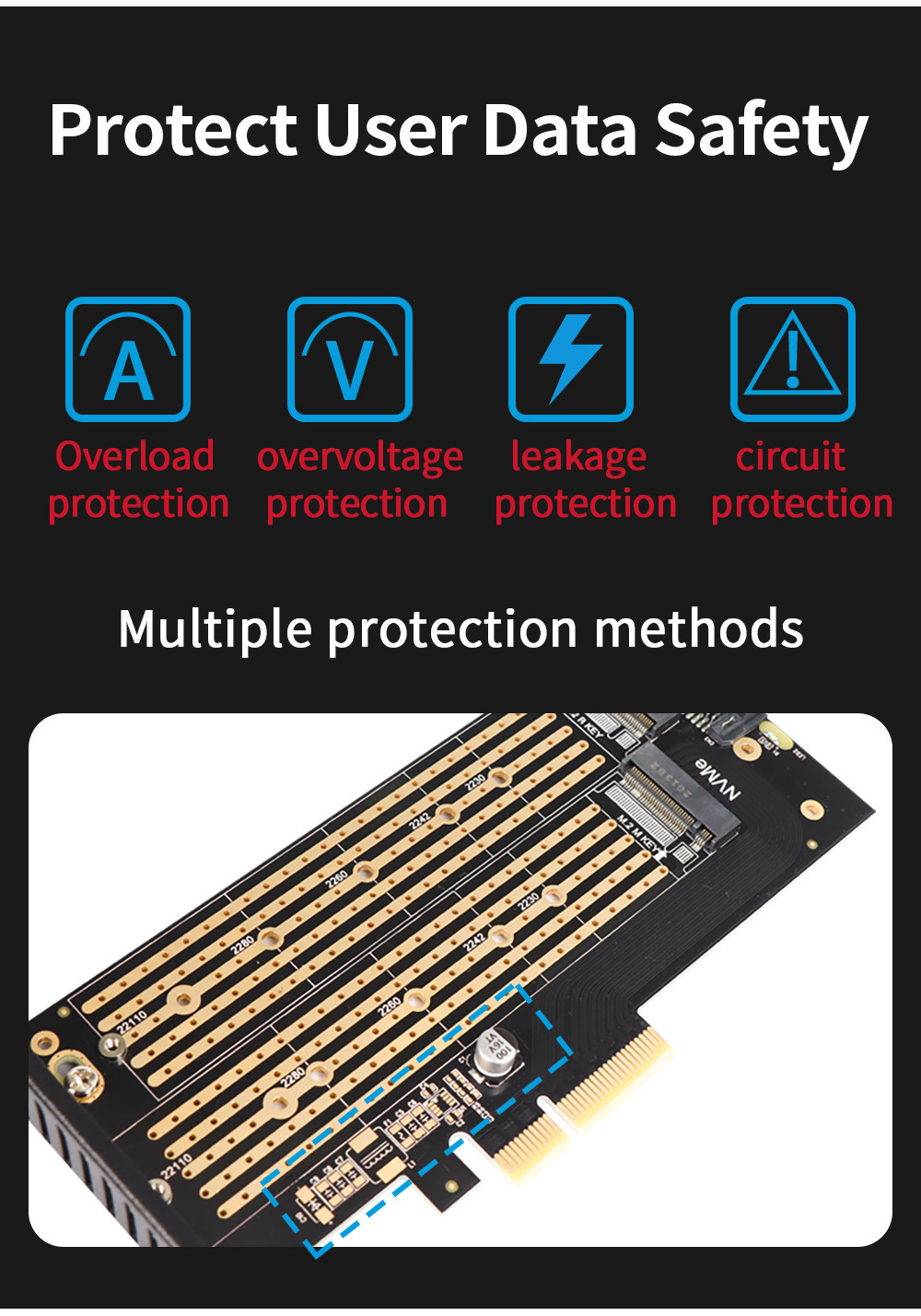 JEYI SK6 M.2 Dual M.2 PCIE 4.0 Adapter for NVMe / NGFF SSD, NVME (m Key) and SATA (b Key) SSD to ...