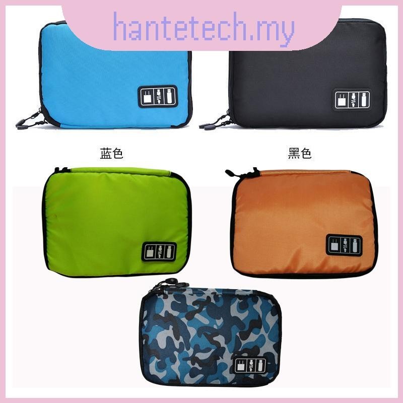 Cable Multi-compartment Portable And Charger Travel Bag In Sleek Blue ...