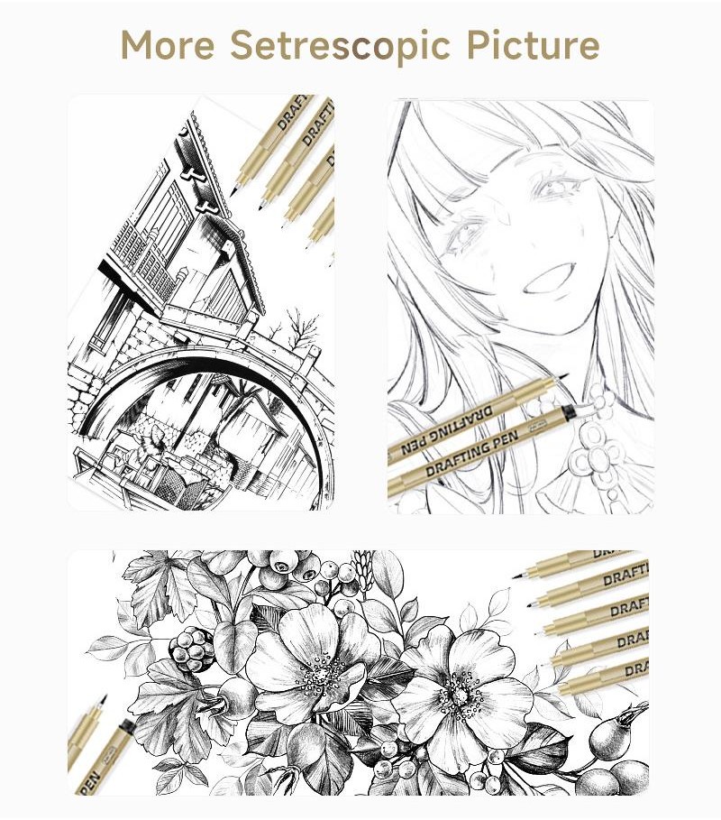 6/9/12 Pack Sakura Pigma Micron Drawing Pens Ar Markers Fineliner Hook ...