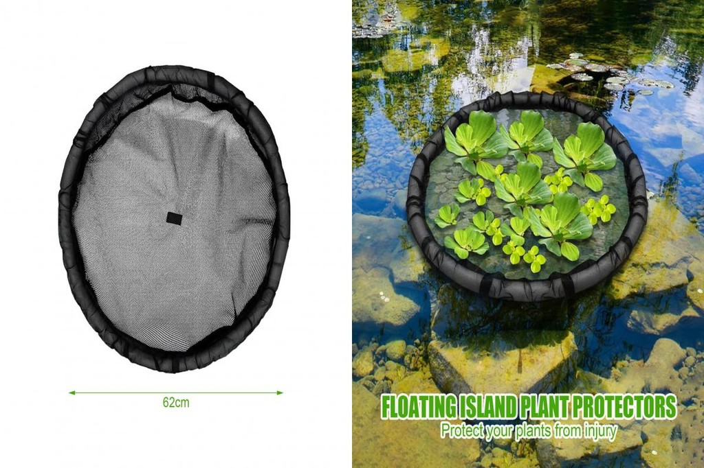 Black Floating Plant Island Circle Mesh Floating Island Plant Cover ...