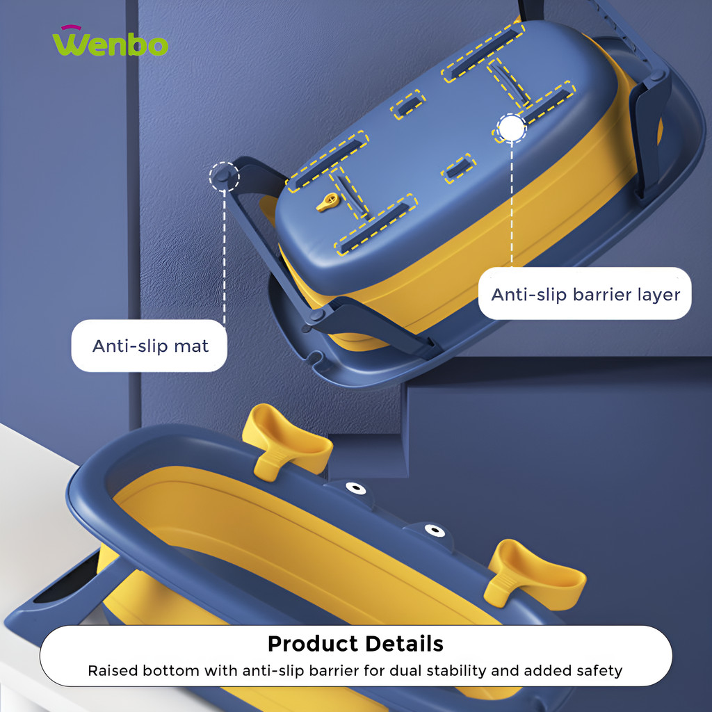 Wenbo Tab Mandi Foldable Newborn Baby Shower Bathtub Portable Kid Bath ...