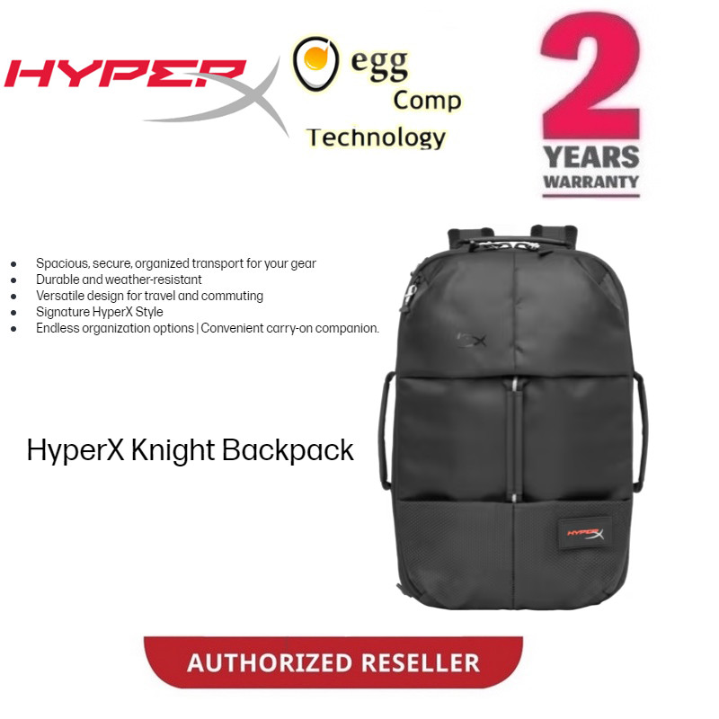 HYPERX KNIGHT GAMING 16" BACKPACK - BLACK [8C525AA] | Shopee Malaysia