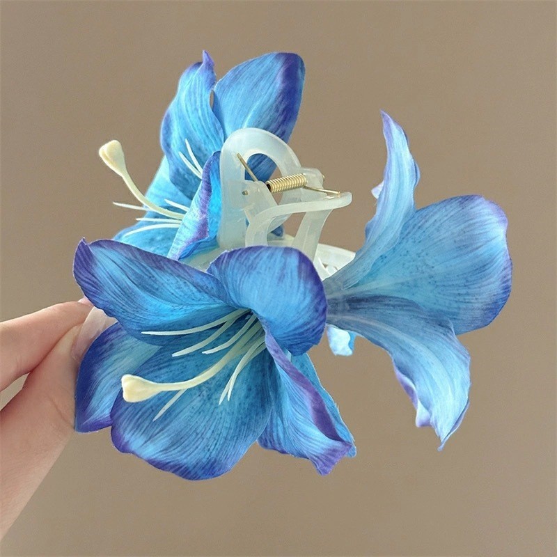 [Magpie] 13cm~Cute hairpin classic three-dimensional lily flowers grab ...