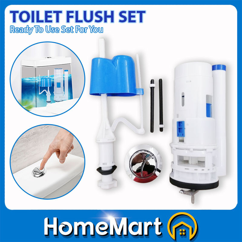 Flush Toilet Flush Set Pam Tandas Flush Duduk Toilet Flush Valve 馬桶水箱配件 ...