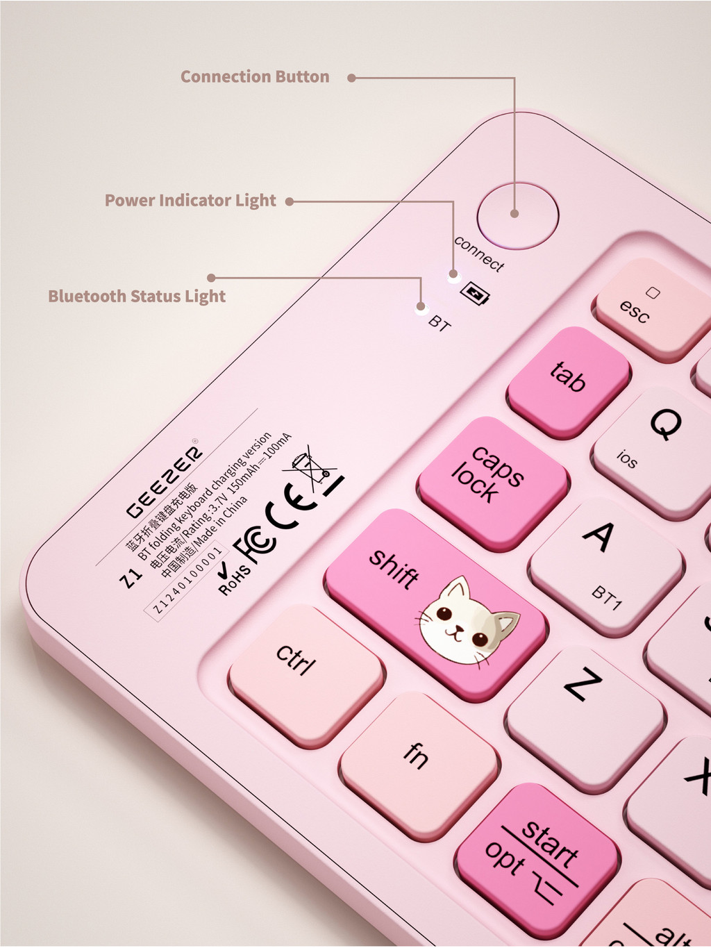 MOFII GEEZER Z1 Portable Bluetooth Folding Keyboard for OS / Android ...