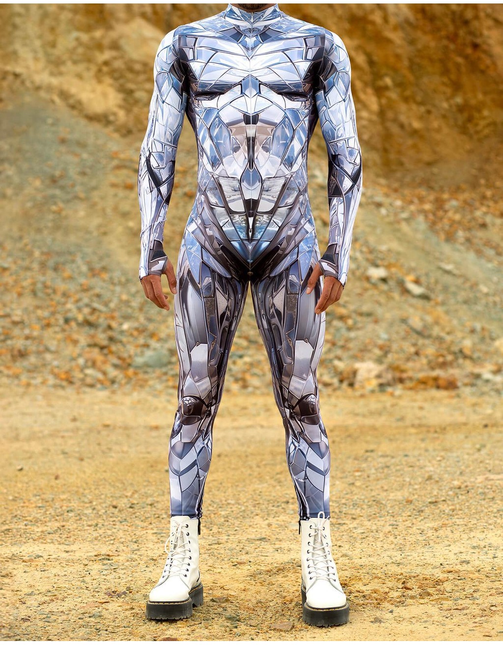 Unisex Cyber Punk 3D Digital Printing Halloween Party Role Play Outfit ...