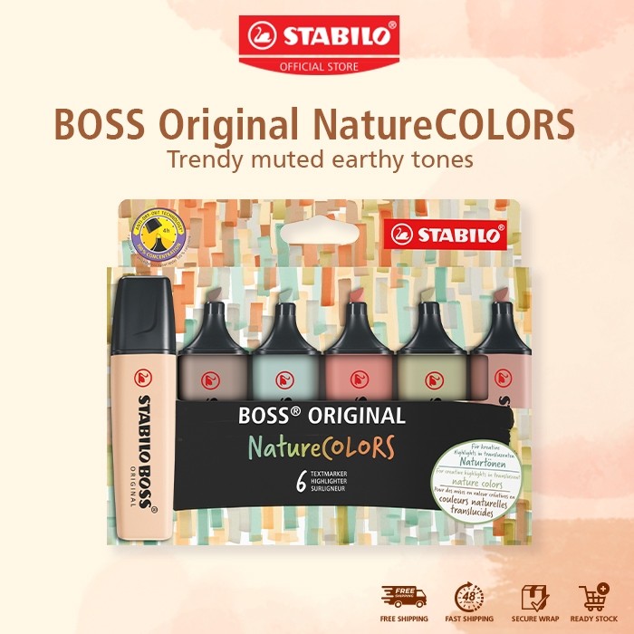 STABILO BOSS NatureCOLORS Earth Tones Highlighter Marker Pen Set ...