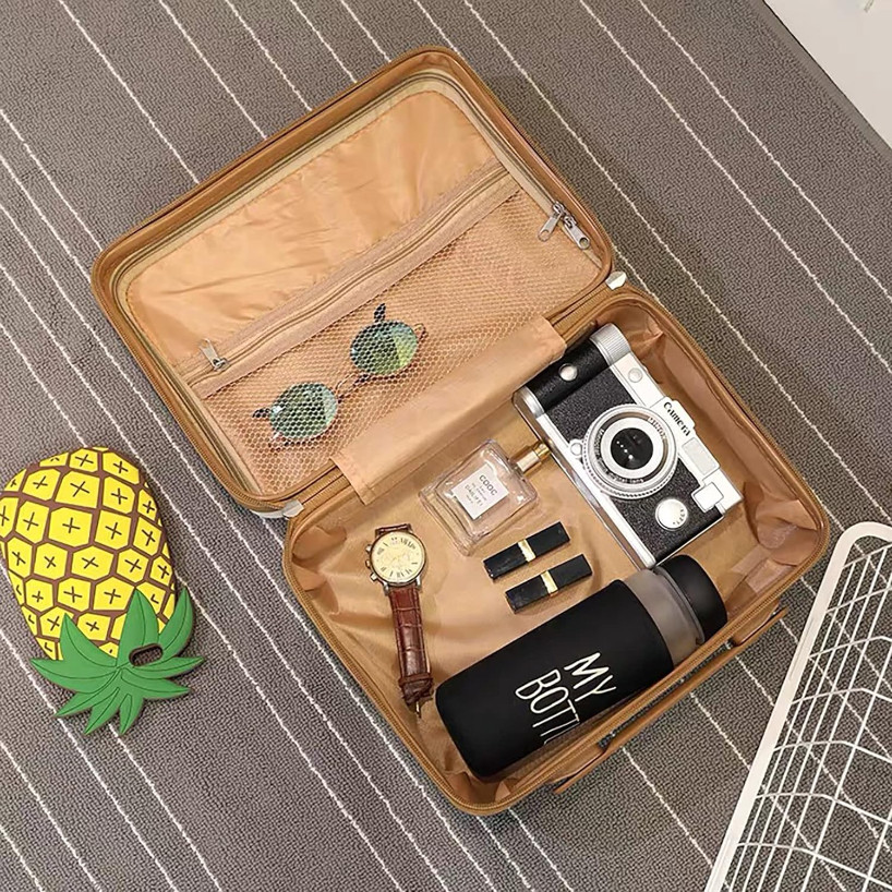 14 Inch Luggage Bag Hand Carry Travel Mini Cute Retro Suitcase Cosmetic ...