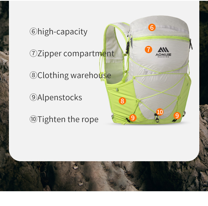 AONIJIE C9116-15L Trail Running Hydration Backpack Lightweight for Hiking Camping Cycling ...