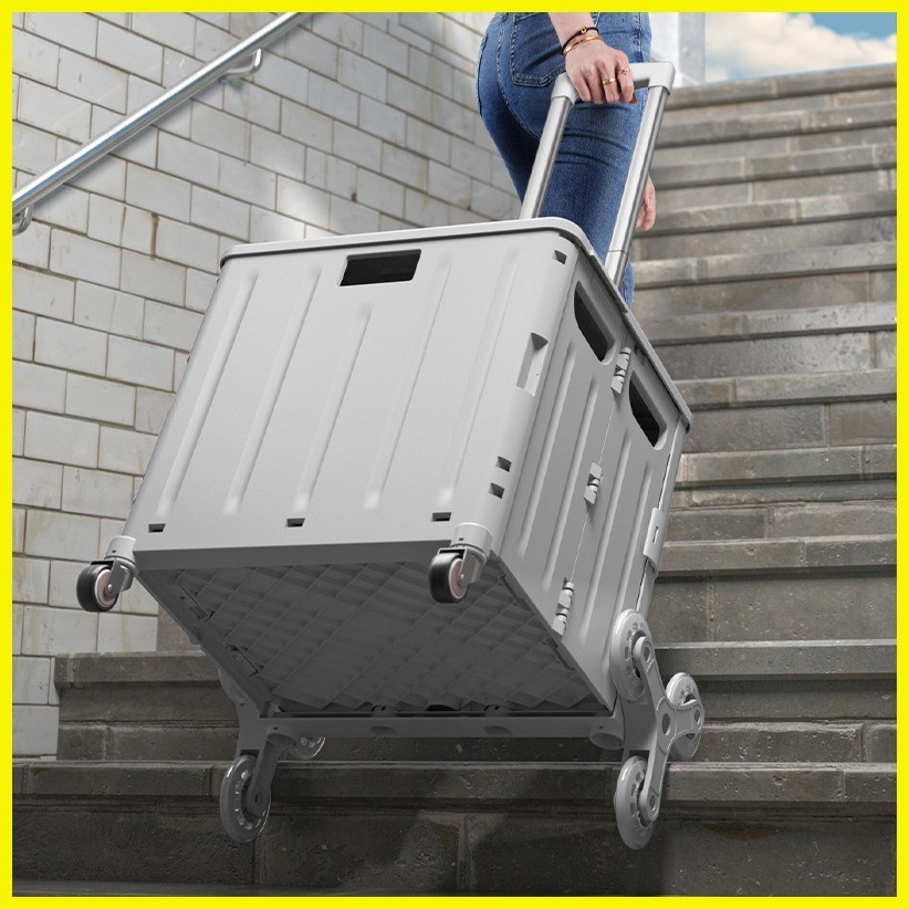 Foldable Shopping Cart Supermarket Grocery Shopping Trolley Household ...