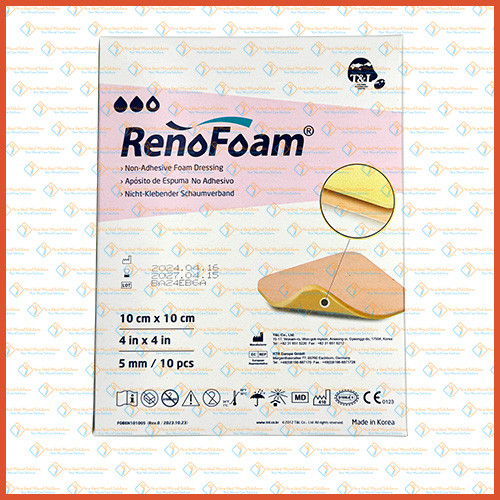 RenoFoam Non-Adhesive Foam Dressing 10cm x 10cm (1 Box 10pcs) | Shopee ...